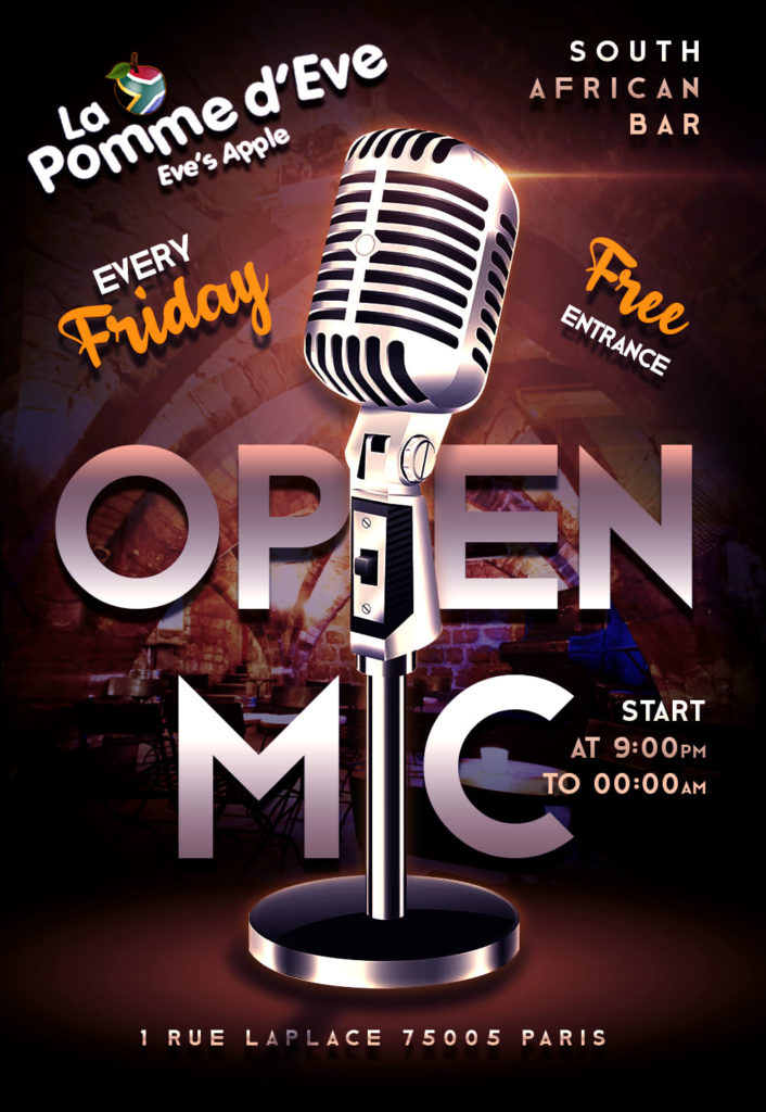OPEN MIC - La Pomme D'Eve – South African Pub – Paris